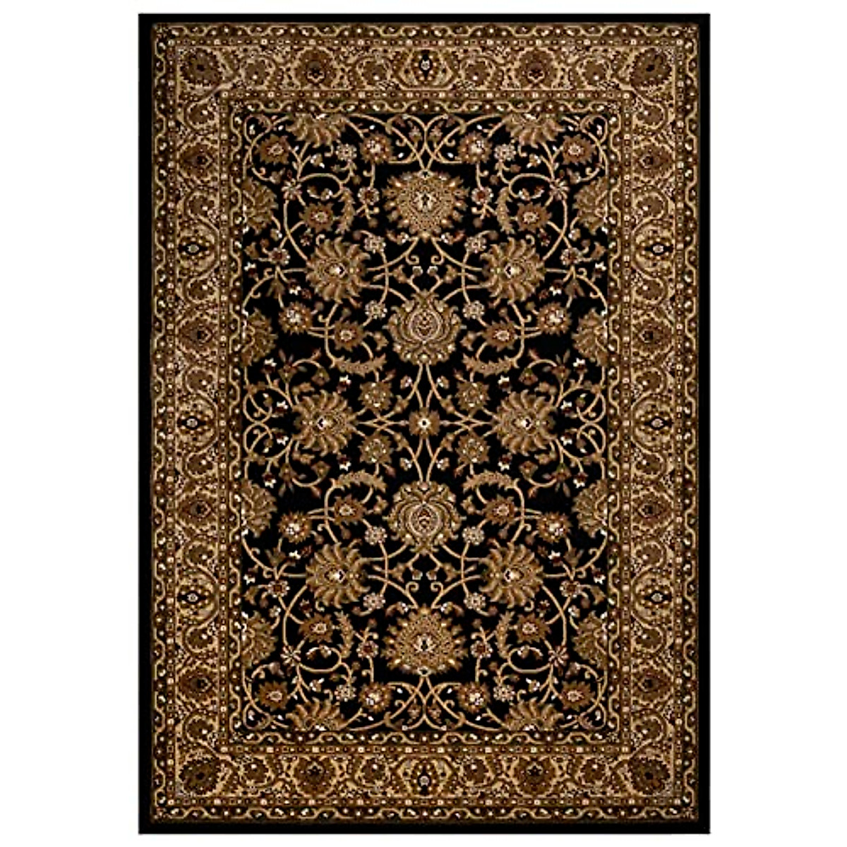 Great American Distributors -Batumi Black Traditional/Transitional Area Rug 5'3" X 7'6"