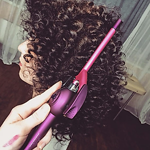 MBHAIR 9mm Thin Curling Wand Hair Curler, 3/8 Small Barrel Skinny Hair Curling Iron Wand Professional Super Tourmaline Ceramic Barrel Small Tongs for Short and Long Hair