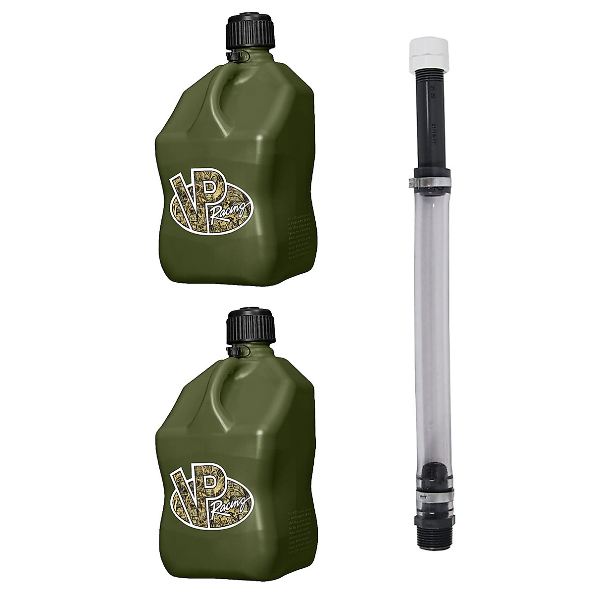 VP Racing Fuels 5-Gallon Square Motorsport Utility Container Camo & 14" Standard Hose (2 Pack)