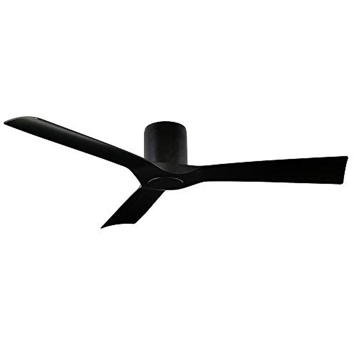 Aviator Indoor and Outdoor 3-Blade Smart Flush Mount Ceiling Fan 54in Matte Black with Wall Control (Light Kit Sold Separately)