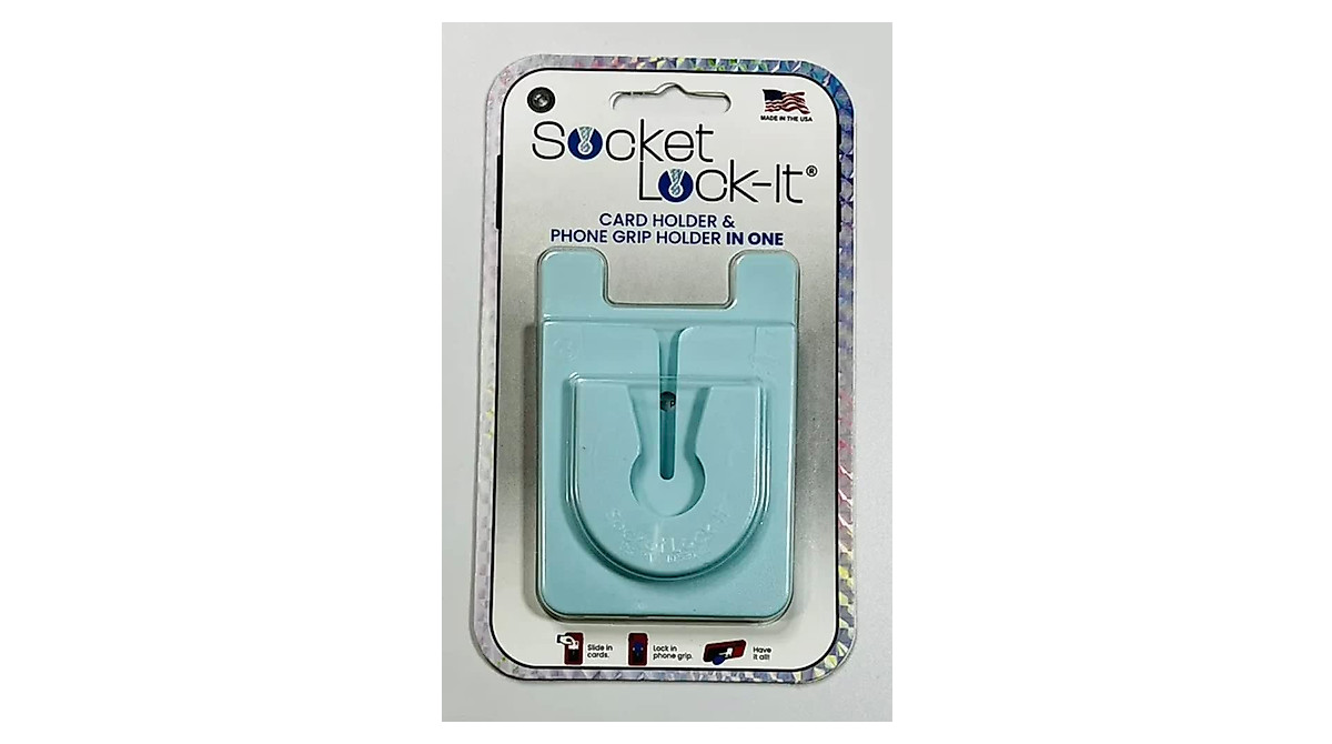 Aqua Socket Locket Card Holder & Phone Grip - Buy Now!