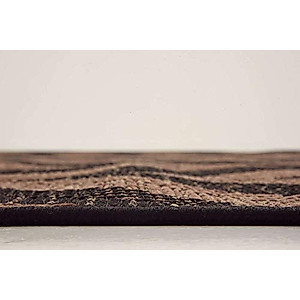 Unique Loom Outdoor Modern Collection Area Rug - Chevron (5' 4" Square, Brown/ Black)