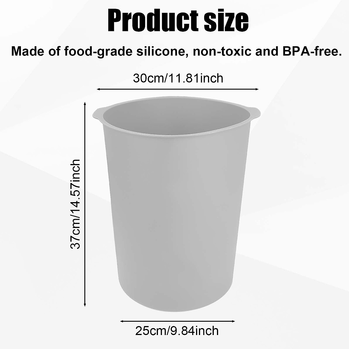 5 Gallon Bucket Liner, Silicone Rubber Bucket Saver Reusable Bucket Lining with Graduated Measurement for Concrete Paint Mix and Thinset (Grey)