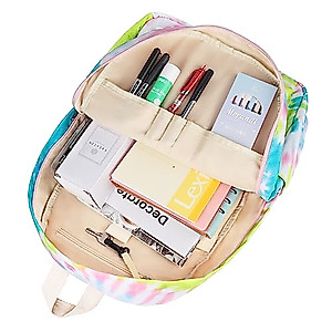 Airyard Girls Backpack, Kids Backpack for School Lightweight School Backpack for Teen Girls Bookbag Set with Lunch Box (Tie-Dye Colorful)