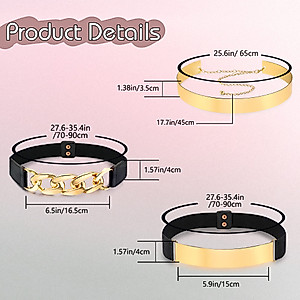 TOSGMY 3 Pieces Gold Metal Belt for Women Elastic Metal Waist Strap Stretch Belt for Women Gold Belt Adjustable Waistband