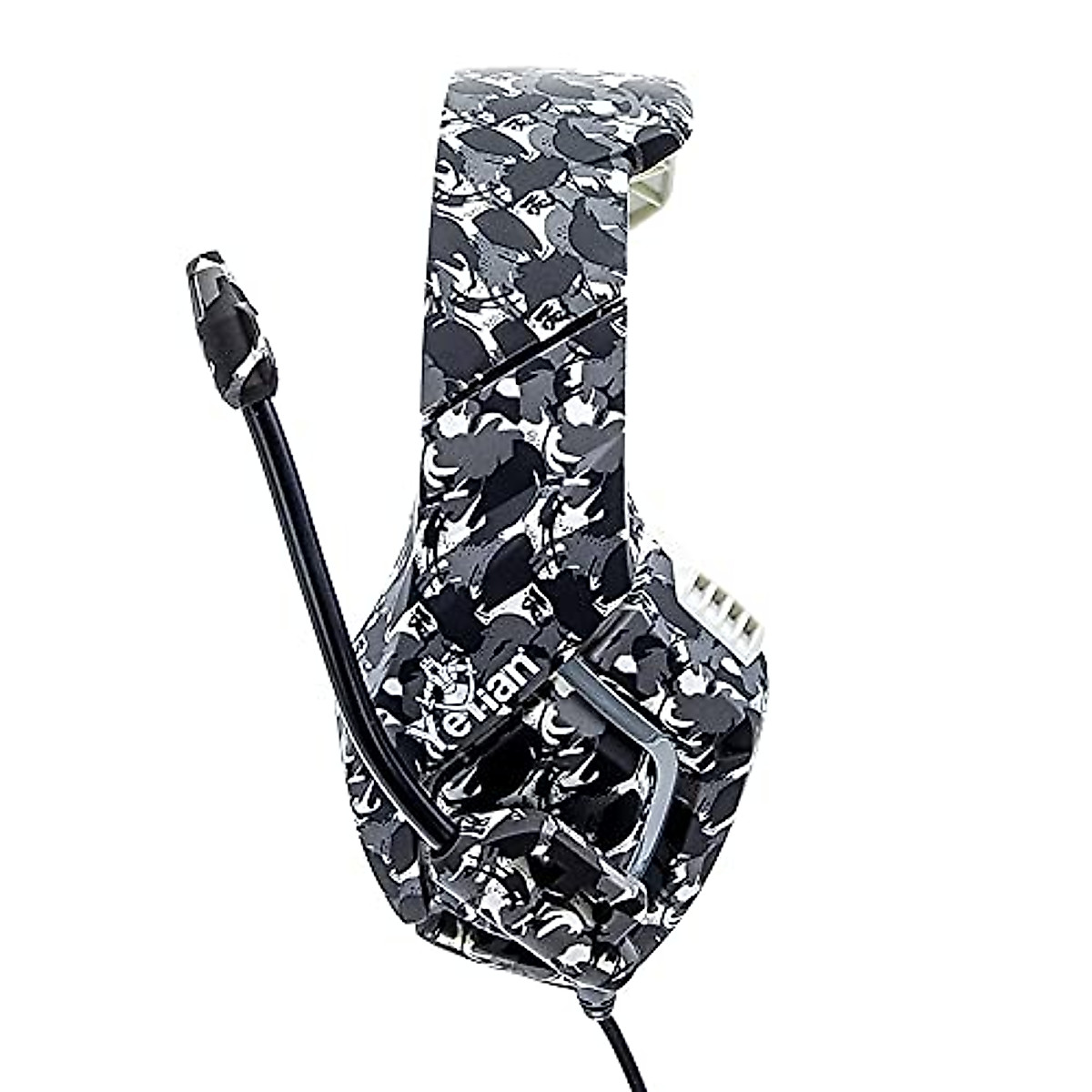 YEYIAN Force Stereo Gaming Headset Mic, Noise Cancelling Over Ear Microphone Headphones, Bass Surround, Soft Earmuffs, Compatible with PS4 Xbox One PS5 Nintendo Controller PC Laptop Games, Winter Camo