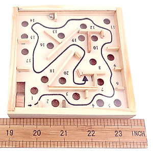 MAGIKON Mini Wooden Labyrinth, Balance Maze 4-1/2-Inch