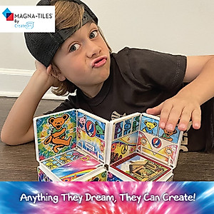 CreateOn Magna-Tiles Grateful Dead Music Collection Magnetic Tiles, Magnetic Kids’ Building Toys, Educational STEM Toys for Ages 3+, 15 Pieces