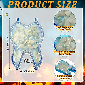 Nuanchu Halloween Resin Fake Teeth Prop Veneers False Mixed Front and Molar Posterior Teeth for Halloween Cosplay Party Makeup Scary Theme Party Costume Accessories