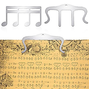 2pcs Metal Music Book Clip, Music Stand Clips Sheet Music Clips for Outdoor Playing, Note Paper, Books Piano, Guitar, Violin, Keyboard (Silver)
