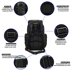 4land Large Backpacking Backpack for Men, Extra Large Camping Hiking Backpack, Oversized Molle Rucksack Backpack, 60L/70L/85L Waterproof Military Backpack for Outdoor Sports