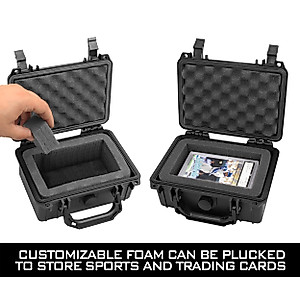CASEMATIX Graded Card Case Storage Box For Sports Cards Compatible With 8 BGS, 13 FGS or 11 GMA PSA Graded Trading Card Slabs and More Collectible Cards - Airtight, Waterproof and Includes Padlock