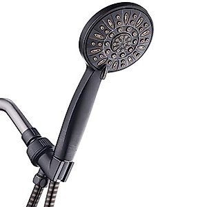 AquaDance Oil Rubbed Bronze High Pressure 6-Setting Hand Held Shower Head with Extra-Long 6 Foot Hose & Bracket – Anti-Clog Nozzles – USA Standard Certified – Top U.S. Brand