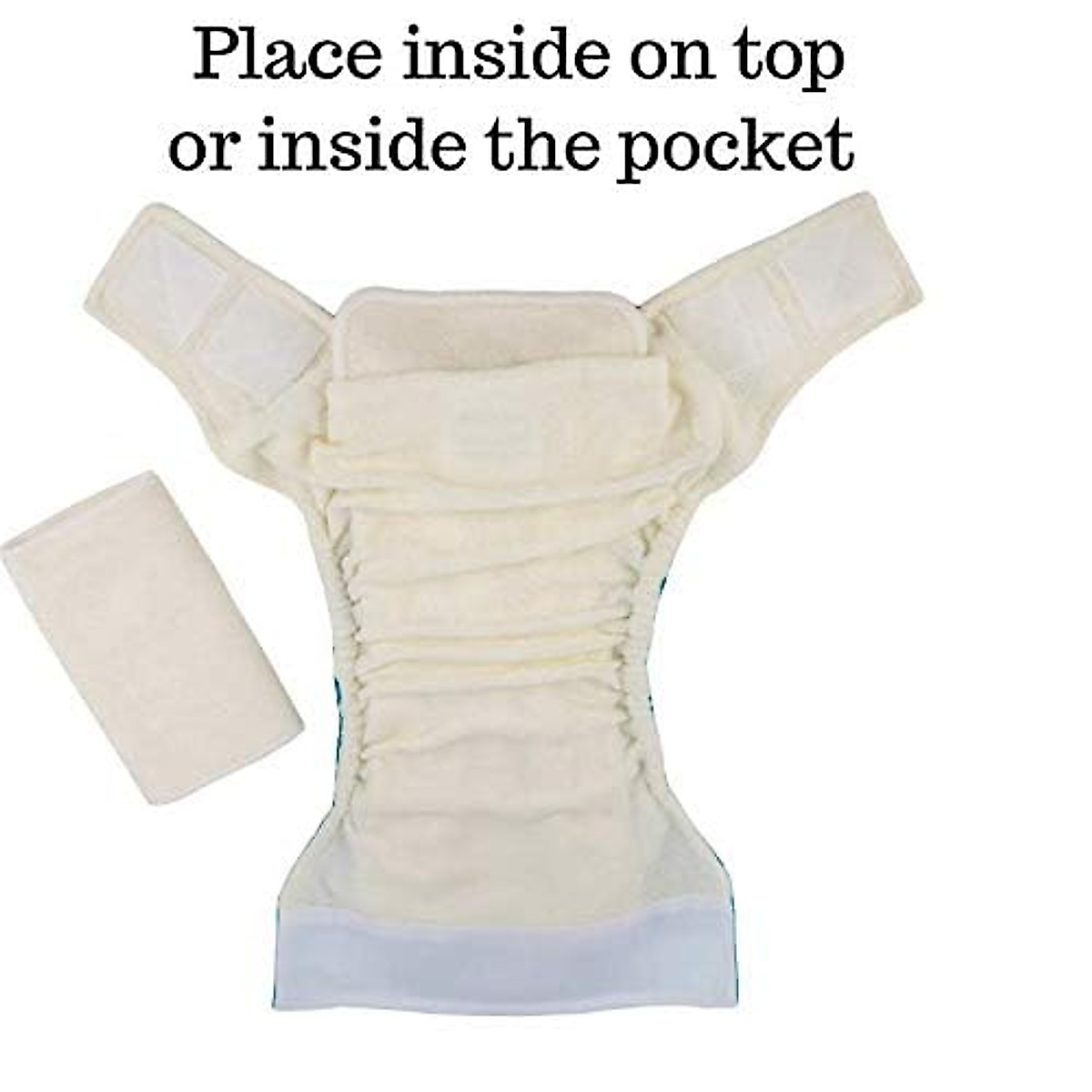 Kawaii Baby Premium Label Cloth Diaper Insert, 5-Layer, Washable, Reusable Booster, use with One Size Cloth Diaper - Pack of 10 Inserts