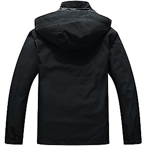 MOERDENG Men's Waterproof Rain Jacket Outdoor Lightweight Raincoat for Hiking Travel