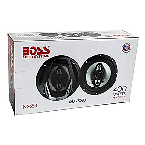 BOSS Audio Systems NX654 Onyx 6.5 Inch 400 Watt 4-Way 4 Ohm Full Range Car Audio Coaxial Stereo Speakers with Mylar Dome Tweeters, 2 Pairs