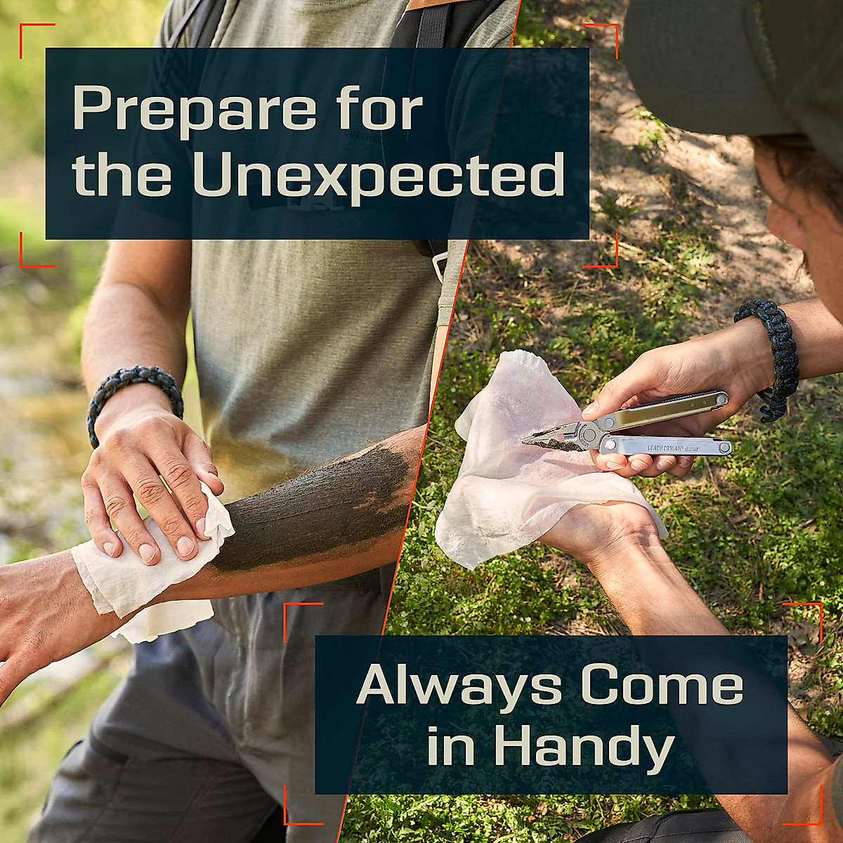 Compressed Towel Tablets - 100% Bamboo Camping Toilet Paper Tablets, Great for Hiking, Travel & Backpacking - Disposable Washcloths, Body Wipes, Paper Towel Coin Tissue - 100 Pack with Metal Cases