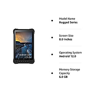 Upgraded Rugged Android Tablet, 8" IP68 Waterproof Ruggedized Tablet with Octa-Core CPU,Android 12.0, 6GB RAM,1284GB Storage, Wi-Fi, 13 Mega Camera,Waterproof Tablet for Enterprise Mobile Field Work