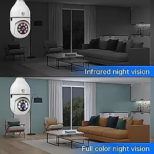 JOOAN 5G Light Bulb Security Camera, 360 Wireless Bulb Indoor Camera, 2K WiFi Camera for Home Security, Cloud & SD Card Storage, Color Night Vision, Smart Motion Detection, Sound Alarm