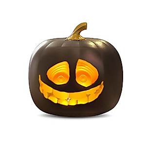 ANIMAT3D Jabberin' Jack Talking Animated Black Pumpkin with Built in Projector & Speaker Plug'n Play