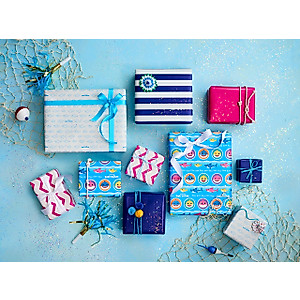 American Greetings Reversible Wrapping Paper, Baby Shark (1 Roll, 75 sq. ft.)