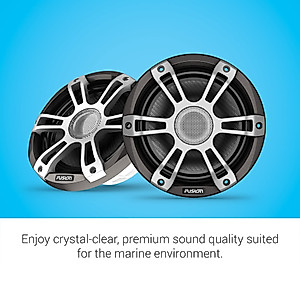 Garmin Fusion® Signature Series 3i Marine Coaxial Speakers, 7.7" 280-watt Coaxial Sports Gray Marine Speakers (Pair)