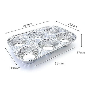 Waytiffer (10pack Muffin Pan | 6-Cup Cupcake Aluminum Pans Favorite Muffin Tin Size for Baking Cupcakes Muffins and Mini Pies - Standard Size