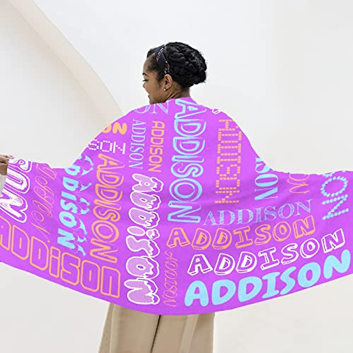 Wliotem Personalized Throw Blanket Personalized Name Blanket Custom Name Blanket Customized Blanket with Name Personalized Blanket for Kid Adult Christmas Valentine 60*80Inch