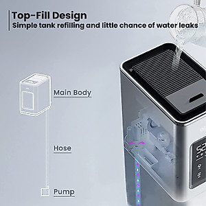Humidifiers for Large Room Bedroom-YOKEKON 3.4Gal/13L Large Room Floor Humidifiers for Home, Ultrasonic Cool Mist Humidifier, Essential Oil Diffuser, Timer, Auto Shut-Off, Top Fill, Black…