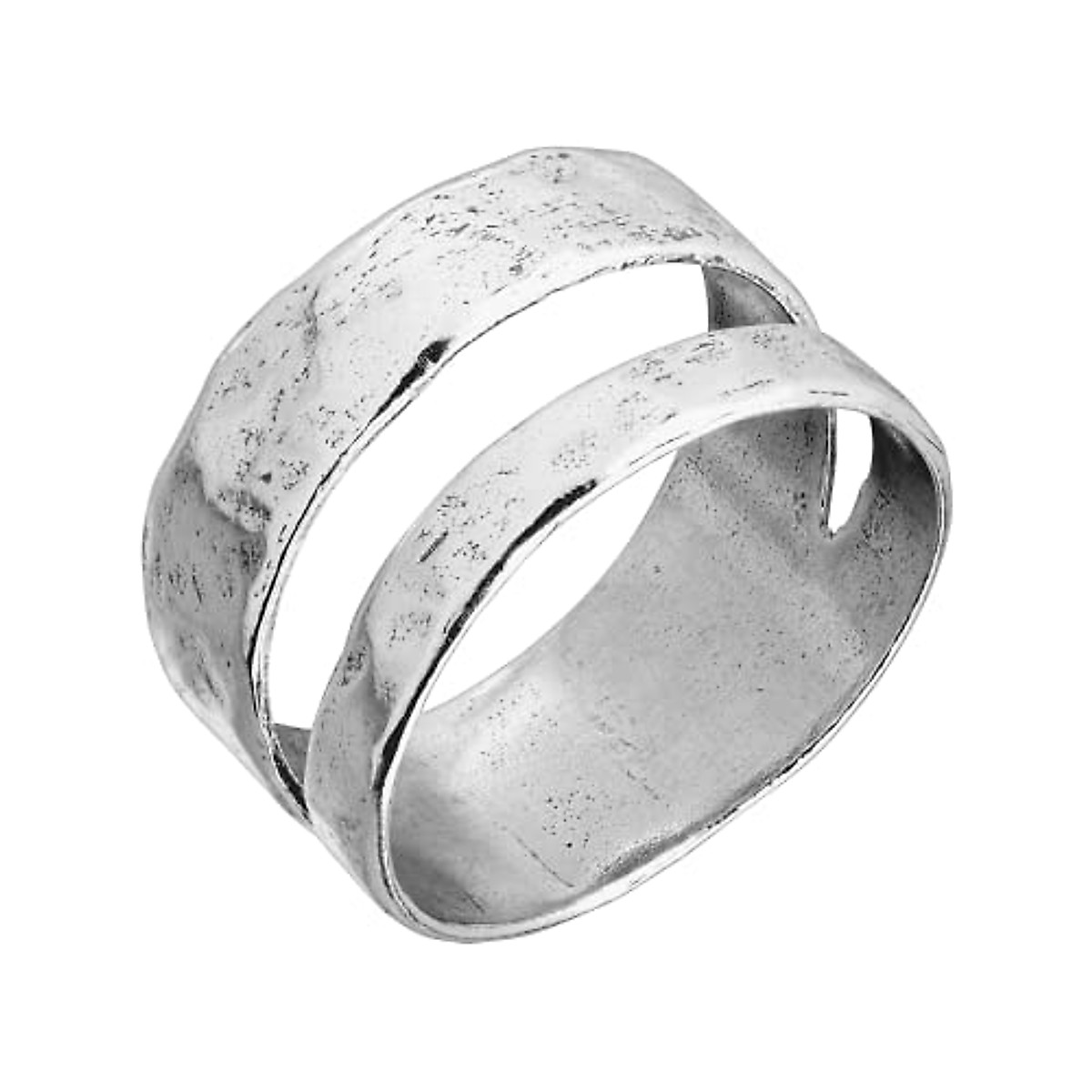 Silpada 'Double Spaced' Two Bar Ring in Sterling Silver, Size 8, Size 8