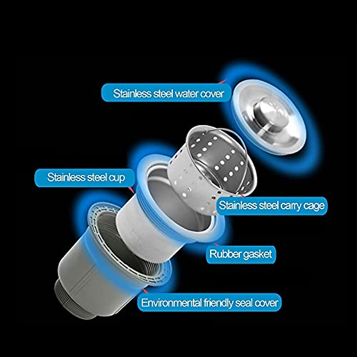 Sink Stainless Steel Utility Commercial Grade Laundry Tub Culinary for Outdoor Indoor Garage Kitchen Laundry Utility Room Sinks, Floor-standing Garden Sink, 56×46×75cm (Size : Package A)