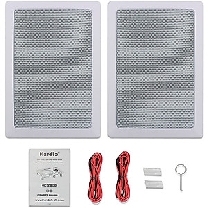 Herdio 5.25 Inch Ceiling Speakers Flush Mount in Wall Speakers Perfect for Home，Living Room，Kitchen，Office