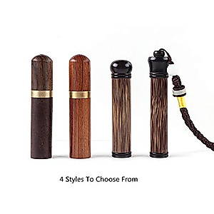 WUTA Wood Needle Case Durable Practical Wood Box Leather Knitting Craft DIY Tool Sewing Needle Storage Box Tube Container,1 Pack Blackwood