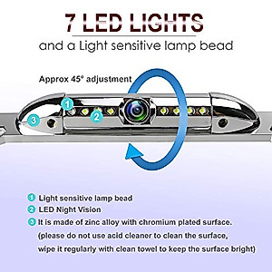 JPP License Plate Camera, JPP Backup Camera with LED Night Vision, Universal Car Rear View Camera for Any Vehicle, Waterproof Parking Reverse Camera with Long Service Life for Vehicles Truck Van SUV