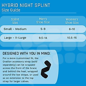 Hybrid Night Splint - Comfortable and Supportive Plantar Fasciitis Night Splint - Premium Nighttime Foot Brace for Heel Pain - Combination Posterior and Dorsal (Large-X-Large)