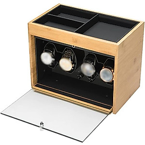 Watch Holder Watch Winder for 4 Automatic Watche Winder Watch Display Box Watch Case Watch Organizer (Color : Yellow) (Yellow)