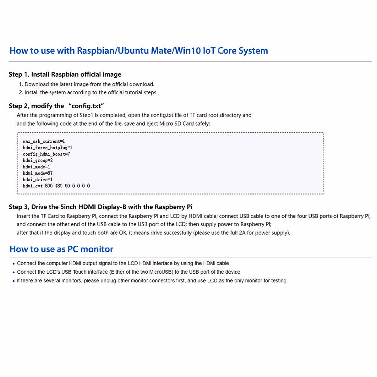 ELECROW 5 inch Monitor for Raspberry Pi Monitor Touchscreen Display Compatible with Raspberry Pi 5 4 3B+ 3B BB Black Banana Pi Jetson Nano Windows PC