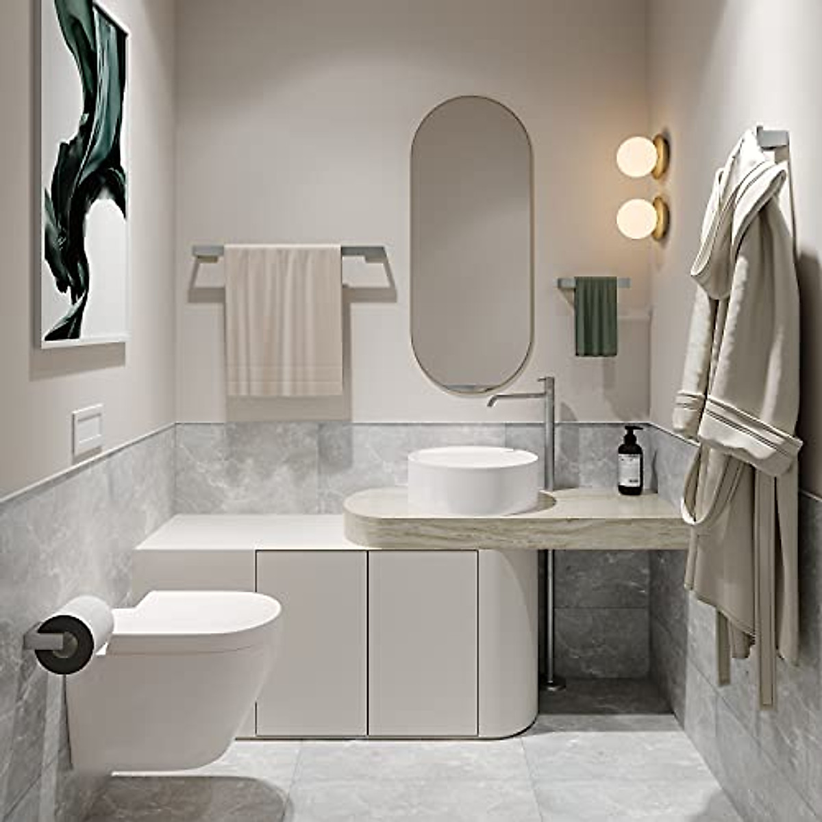 Fapully 5 Piece Bathroom Hardware Set Stainless Steel Wall Mounted Bathroom Accessories Set,Brushed Nickel Finished