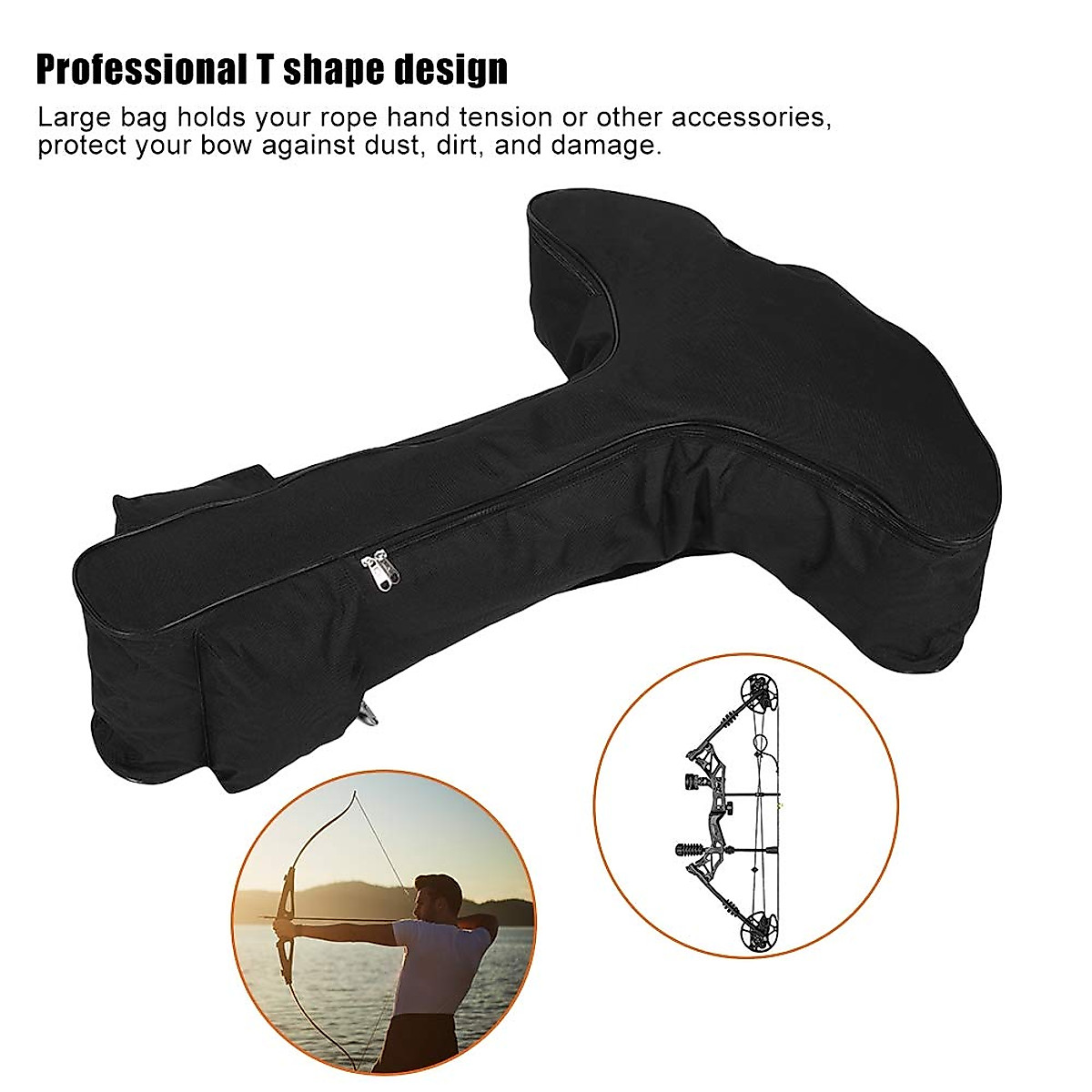 T-shaped Archery Bow Case, Portable Outdoor Compound Bow Case, Universal Take-down Bow Bag Protective Bag for Outdoor Shooting