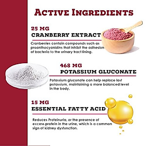 K-Plus Potassium Gluconate Renal Gel Plus Cranberry and EPA for Dogs and Cats - Veterinarian Approved Renal Supplement - Supports Potassium Balance - 5 oz