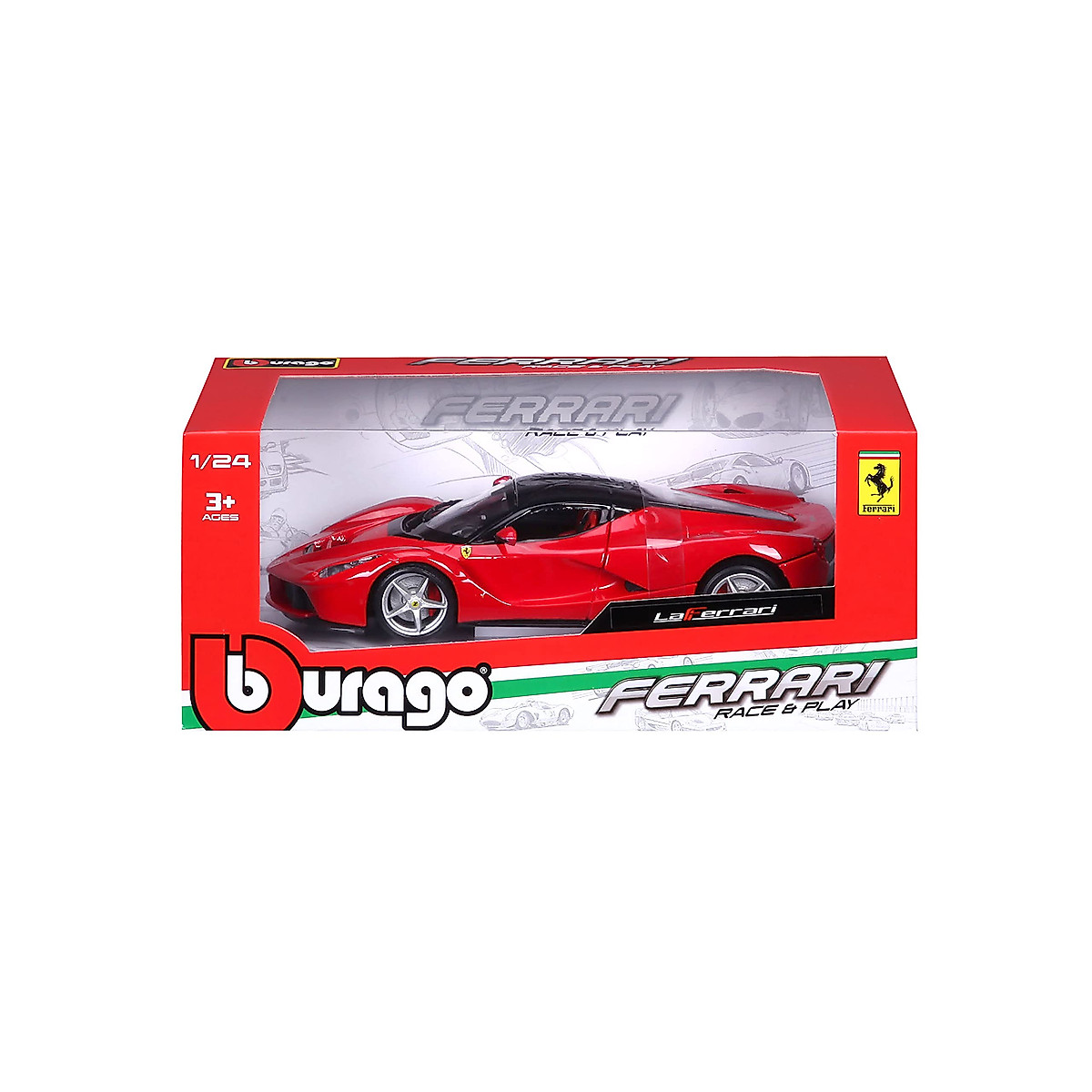 Bburago Ferrari Race and Play LaFerrari 1/24 Scale Diecast Model Vehicle Red