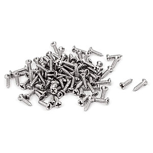 100 Pcs M2x14mm Flat Head Wood Self Tapping 304 Stainless Steel Screw Phillips Head Self Drilling