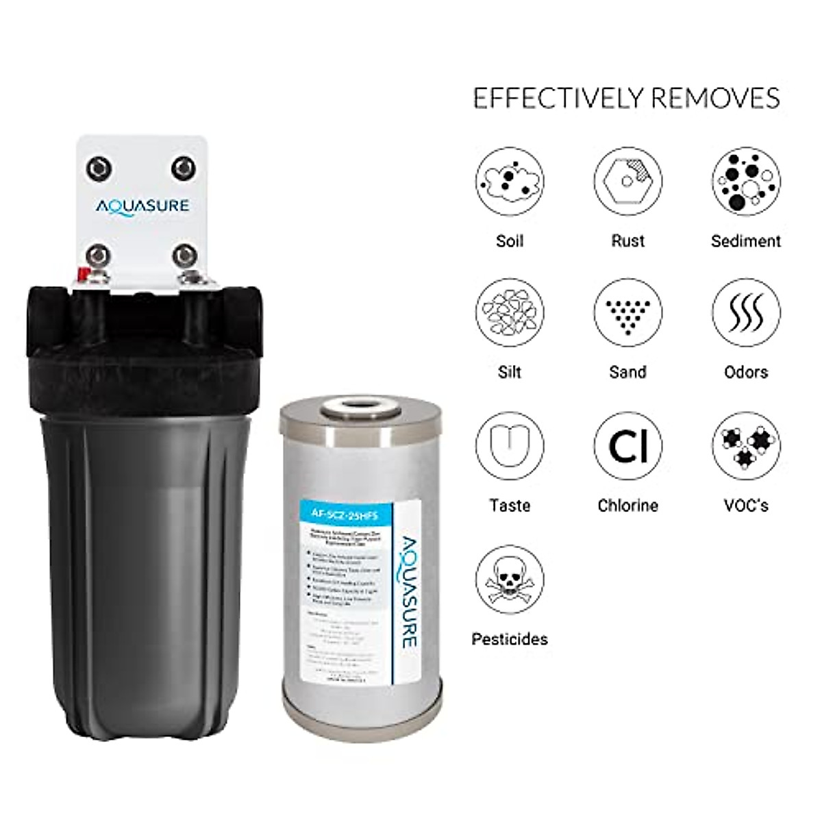 Aquasure 48,000 Grains Whole House Water Filtration Bundle with Digital Metered Control Softener, Pre-Filters, 75 GPD RO Reverse Osmosis System, Eliminates 99% of Water Contaminants (3-4 bathrooms)