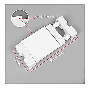 LIYIVNAA Extendable Narrow Closet Tension Shelf Slim Cupboard Divider Rod Adjustable Cabinet Organization Storage Rack Windowsill Bathroom Shelving Unit for Small Space - White