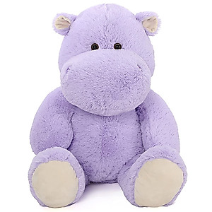 BENINY Giant Humongous Hippo Stuffed Animals 36", Oversized Hippo Plush, Soft Hug Cute Jumbo Hippo Toy Plush Gift for Kid, Purple