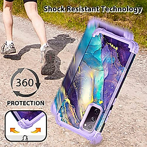 Rancase for Galaxy S20 FE 5G Case,Three Layer Heavy Duty Shockproof Protection Hard Plastic Bumper +Soft Silicone Rubber Protective Case for Samsung Galaxy S20 FE 5G,Purple