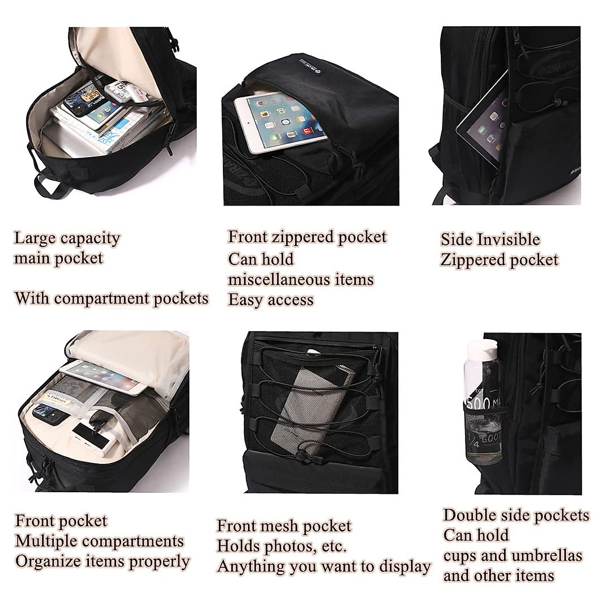 Solid Color Simple Rolling Backpack for Teen Girls, Middle School Trolley Bags, Travel Daypack with Wheels