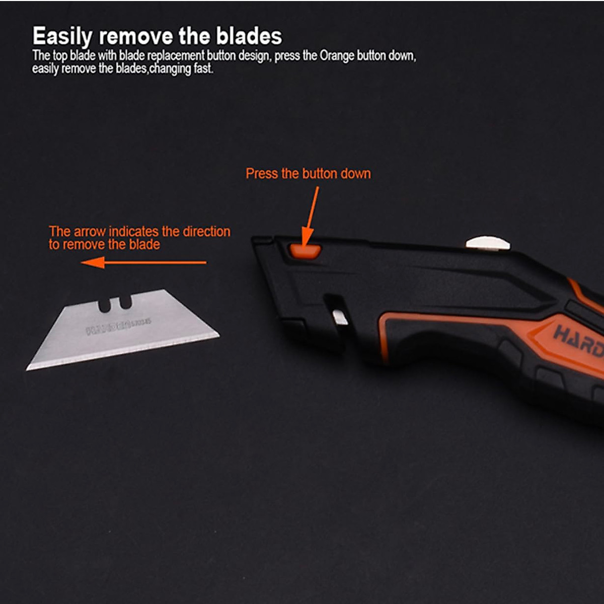 Edward Tools Pro Utility Knife with Retractable Blade - Heavy Duty SK5 Steel Blades Included - Easy Blade Change - Safety Lock System - Wire Cutter Opening - Box Cutter Cardboard