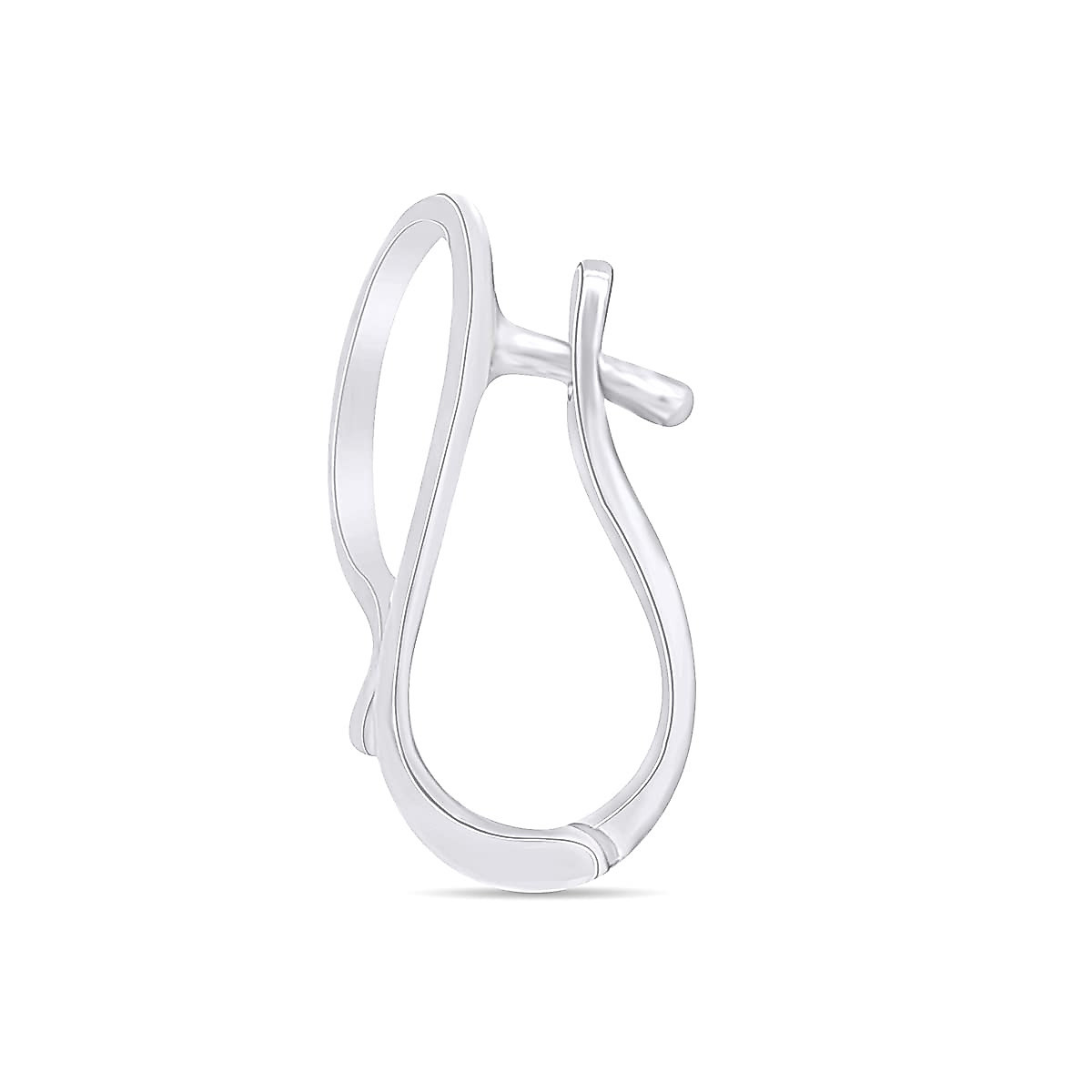 AFFY Interchangeable Pendant Hanger Slide Pearl Enhancer Fits 7mm In 14k White Gold Plated 925 Sterling Silver