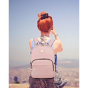 MATEIN 17 Inch Laptop Backpack for Women, Pink Travel Backpack Personal Item Size TSA Airline Approved with Luggage Strap & USB Charging Port, Water Resistant Extra Large Computer Bag for Nurse Work